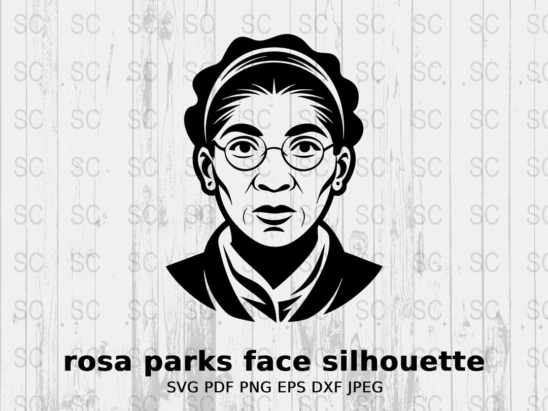 Rosa Parks Face Silhouette SVG, Civil Rights Icon Portrait Clipart ...