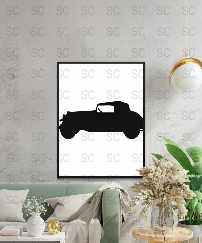 Silueta de Roadster vintage SVG, Clipart de coche clásico, Vector de ...