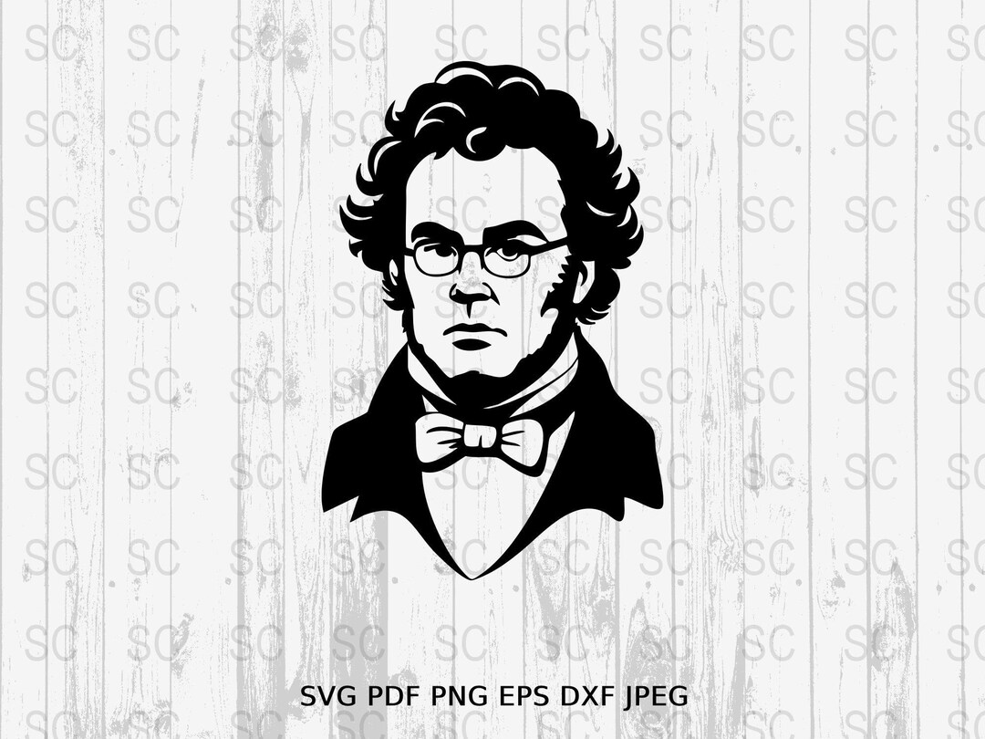 Franz Schubert SVG, Composer Clipart, Schubert Silhouette Cut File ...