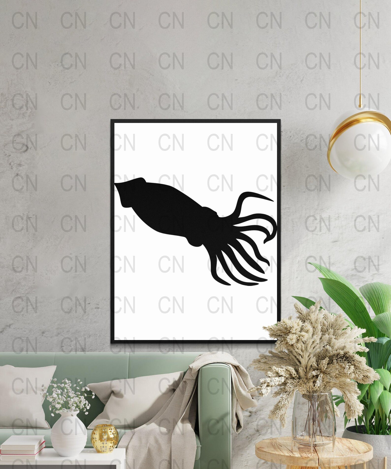 Cuttlefish Silhouette SVG, Ocean Creature Clipart, Marine Life Vector ...