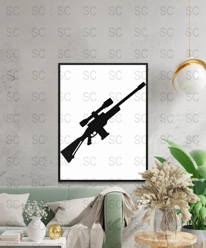 Sniper Rifle Silhouette SVG, Military Weapon Icon Clipart, Long-range ...