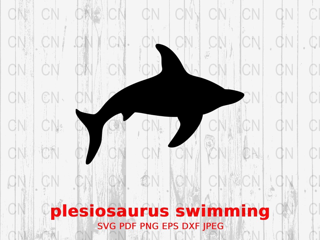 Plesiosaurus Silhouette SVG, Dinosaur Clipart, Jurassic Cut File ...