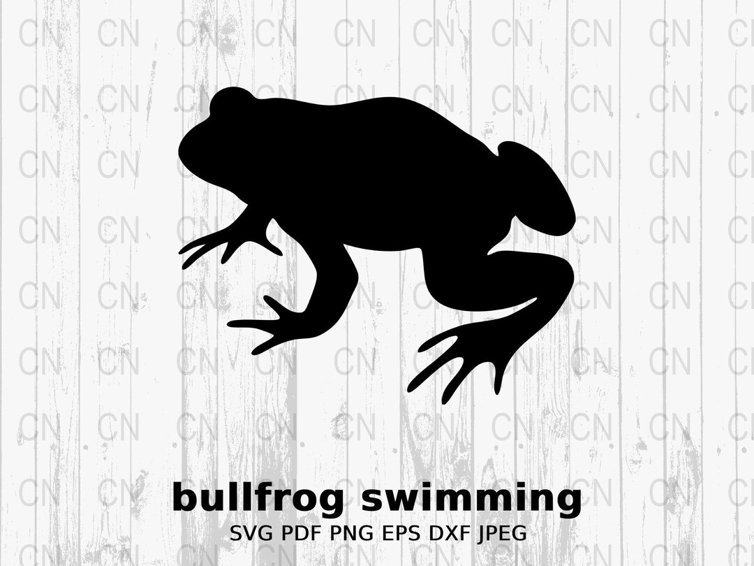 Bullfrog Silhouette, Bullfrog Silhouette SVG, Amphibian Clipart, Frog ...