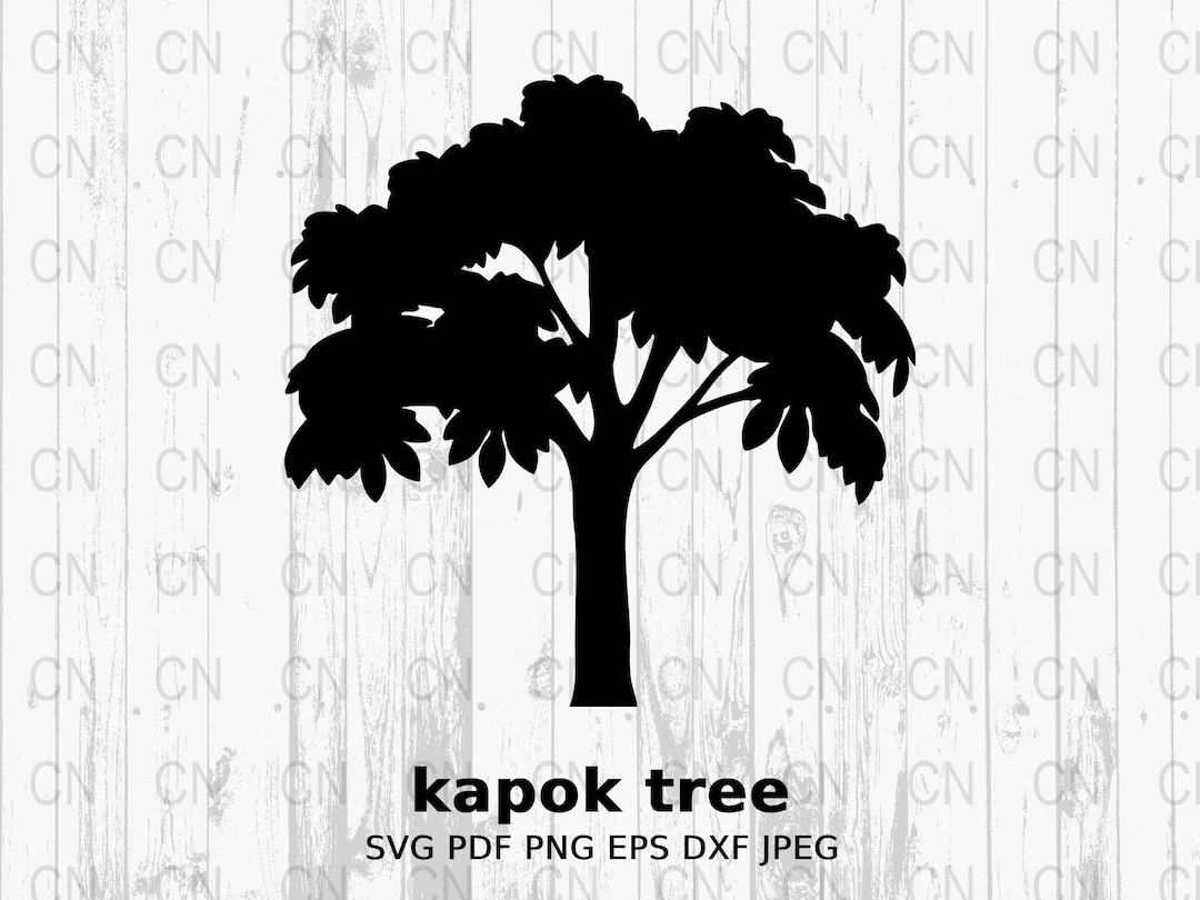 Kapok Tree Silhouette SVG, Tropical Tree Clipart, Nature Vector ...