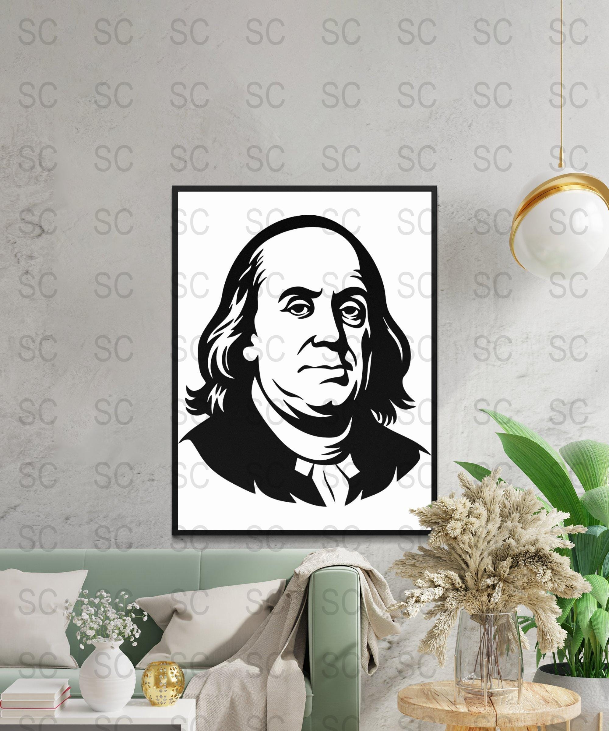 Benjamin Franklin SVG, Founding Father Clipart, Franklin Silhouette Cut ...