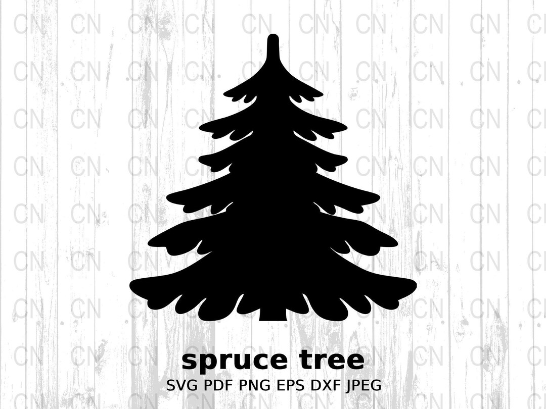 Spruce Tree Silhouette, Spruce Tree SVG, Evergreen Tree Silhouette ...