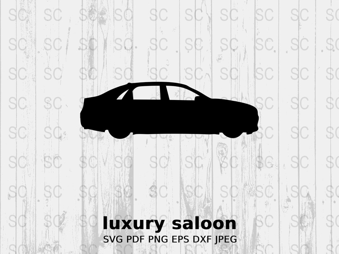 Luxury Saloon Silhouette SVG, Classic Car Clipart, Elegant Vehicle ...