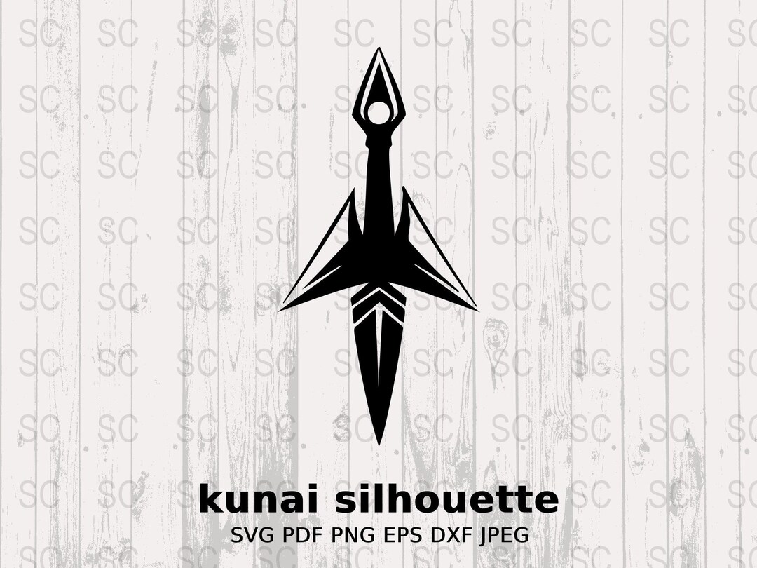 Kunai Silhouette SVG, Ninja Weapon Icon Clipart, Throwing Knife Cut ...