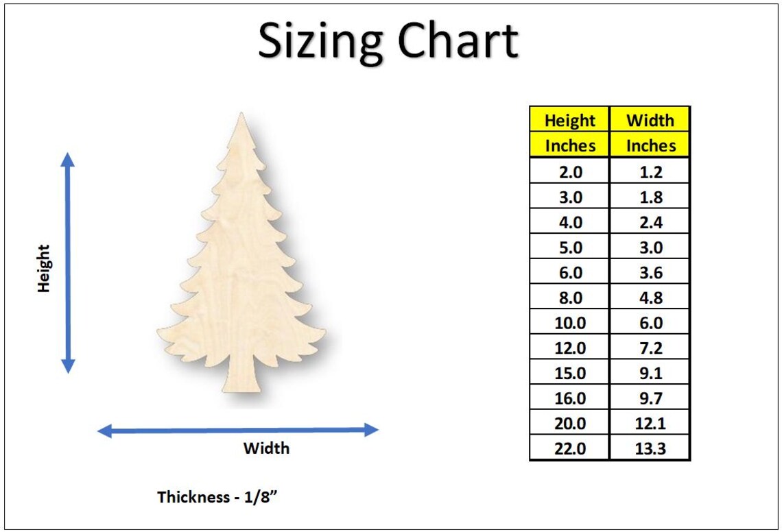 Christmas Tree Wooden Cutout Blank, Unfinished Wood Tree Shape for ...