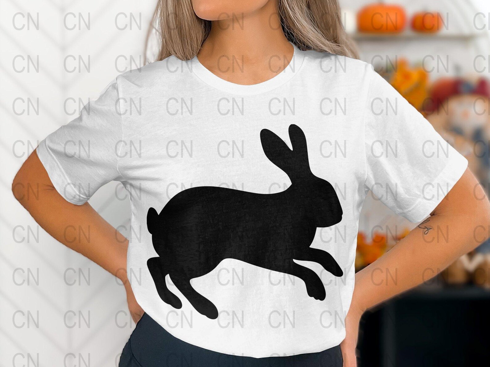 Rabbit Jumping Silhouette SVG, Animal Clipart, Spring Vector, Digital ...