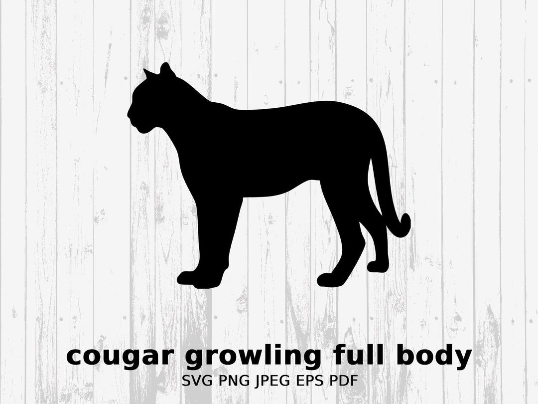 Cougar Silhouette, Cougar Growling SVG, Wild Cat Silhouette, Predator ...