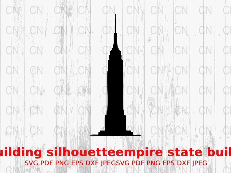 Empire State Building Silhouette SVG, New York Landmark Clipart ...