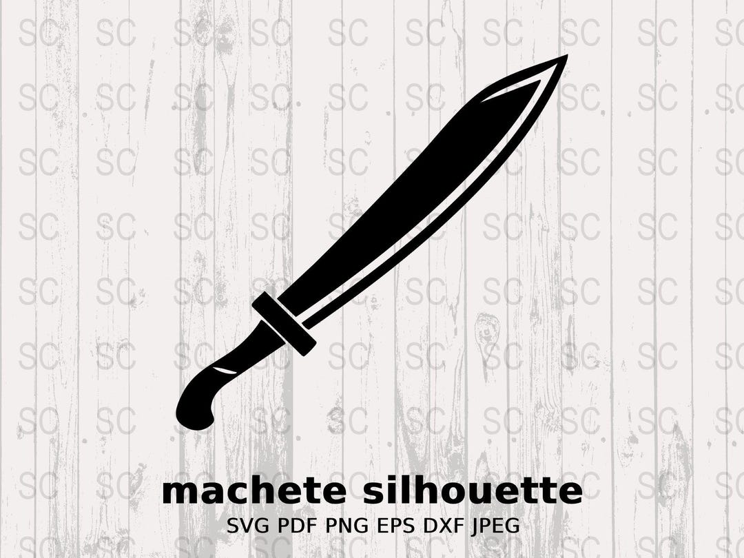 Machete Silhouette SVG, Large Knife Icon Clipart, Weapon Cut File ...