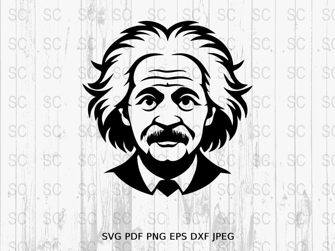Albert Einstein SVG, Physicist Clipart, Einstein Silhouette Cut File ...