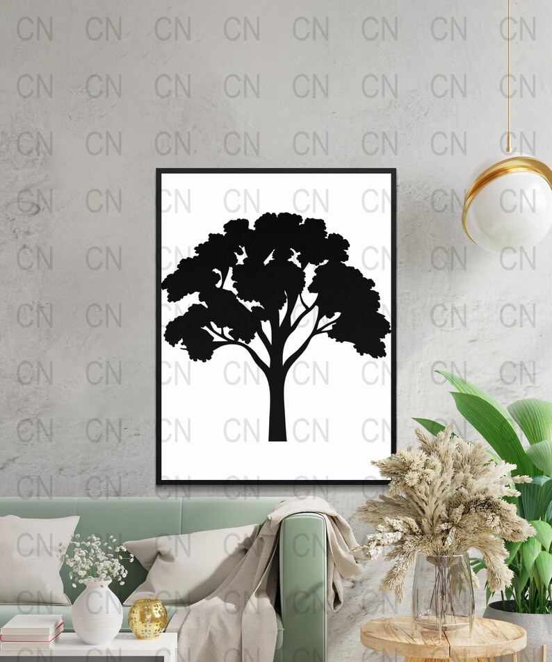 Blue Gum Eucalyptus Tree Silhouette SVG, Evergreen Tree Clipart, Nature ...