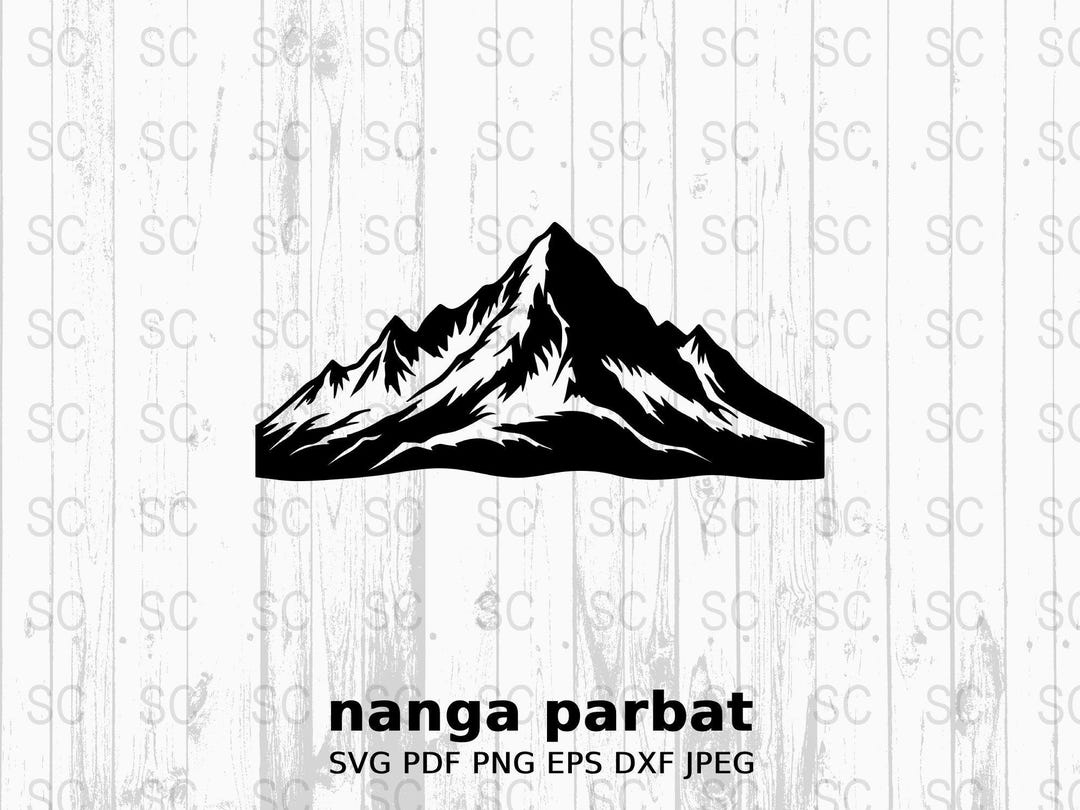 Nanga Parbat Mountain Icon Silhouette SVG, Pakistan Mountain Clipart ...