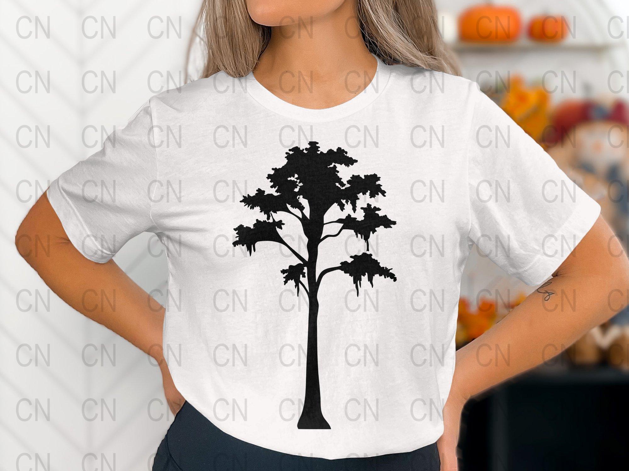 Bald Cypress Tree Silhouette SVG, Evergreen Tree Clipart, Nature Vector ...