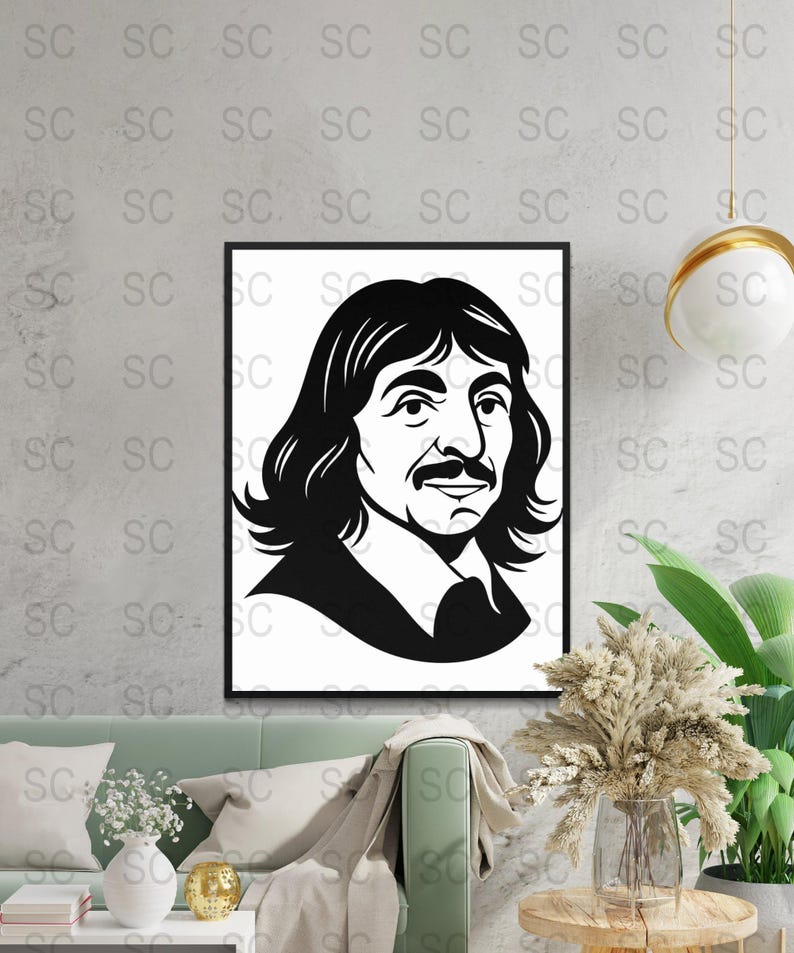 René Descartes Silhouette SVG, Philosopher Clipart, Enlightenment ...