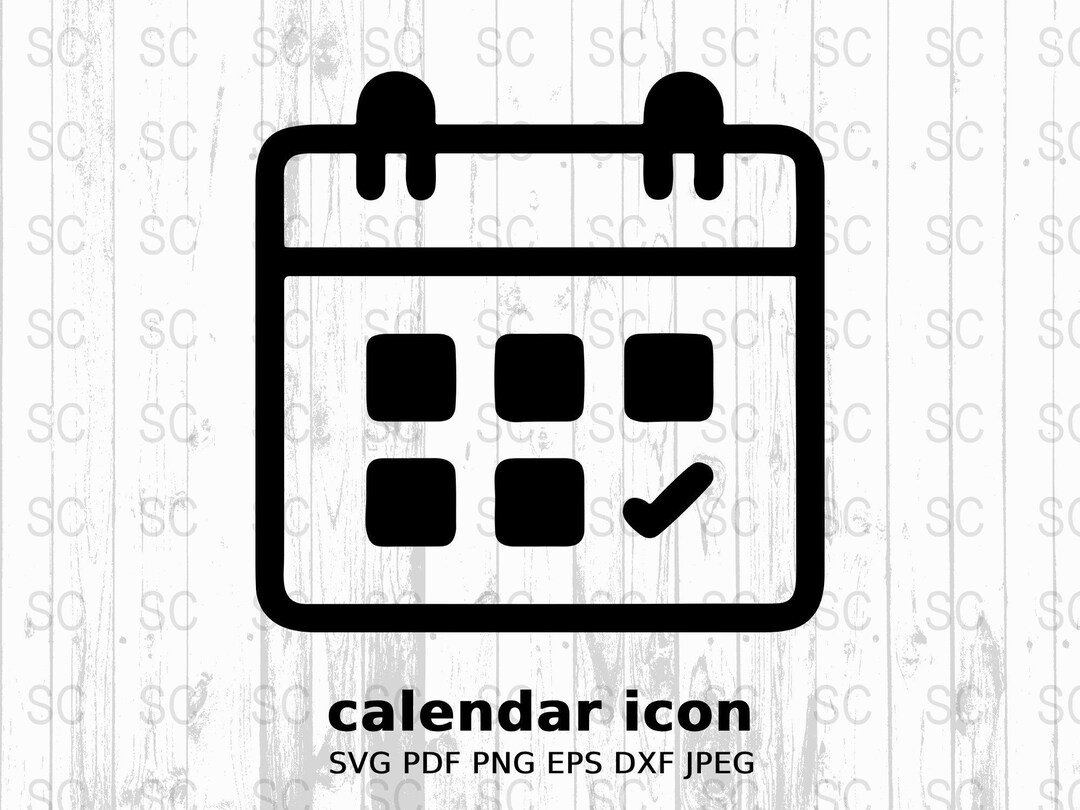 Icono de calendario con silueta SVG, símbolo de fecha, clipart, vector ...