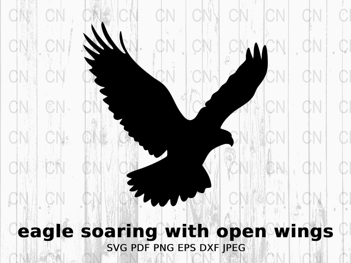 Eagle Soaring Silhouette SVG, Bird of Prey Clipart, Freedom Vector, Wildlife Digital Cut File - Etsy