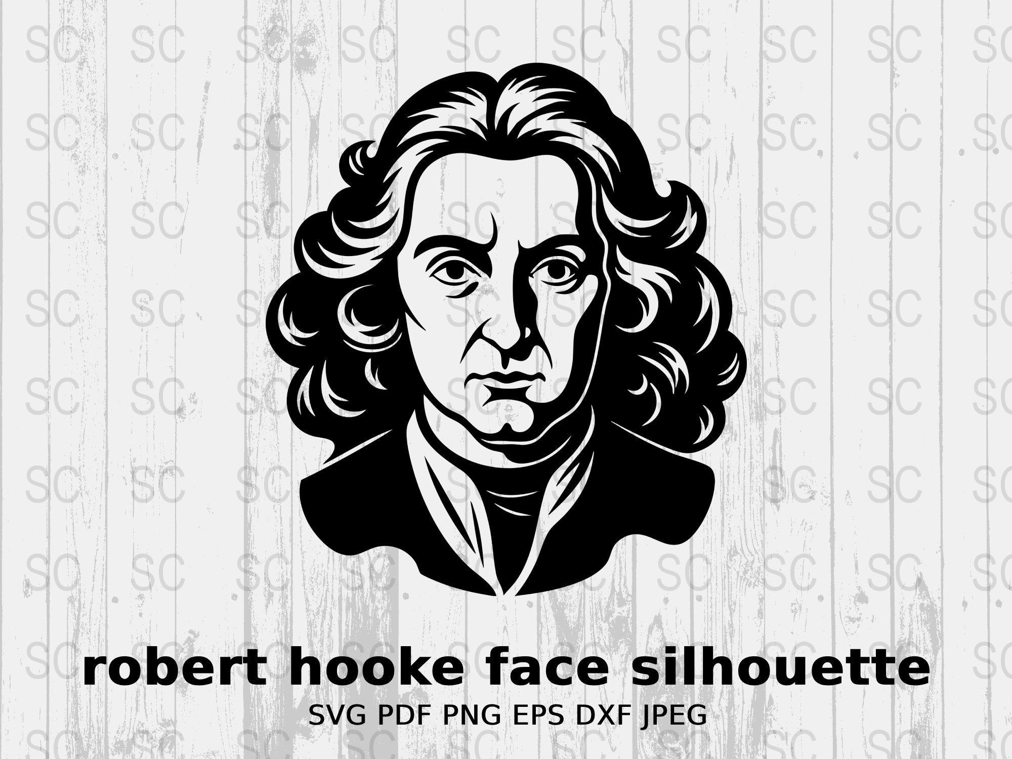 Robert Hooke Face Silhouette SVG, Scientist Portrait Clipart ...