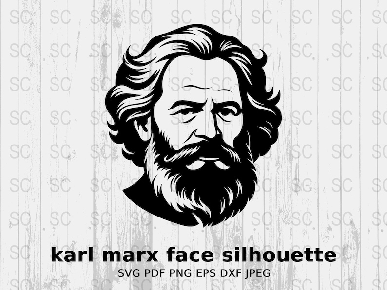 Karl Marx Face Silhouette SVG, Marxist Philosopher Icon Clipart ...