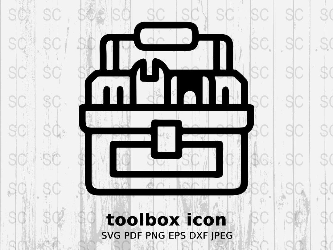Toolbox Icon Silhouette SVG, Tool Set Clipart, Workshop Symbol Vector ...