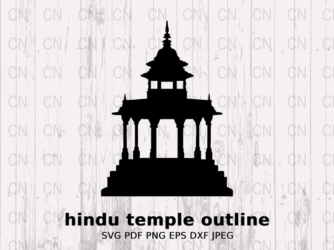 Hindu Temple Silhouette, Hindu Temple SVG, Mandir Silhouette, Religious ...