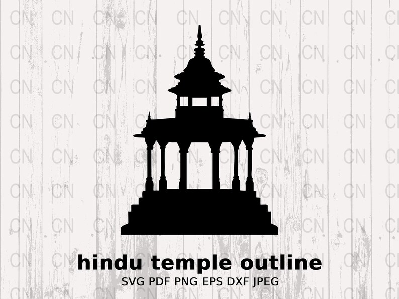 Hindu Temple Silhouette, Hindu Temple SVG, Mandir Silhouette, Religious ...