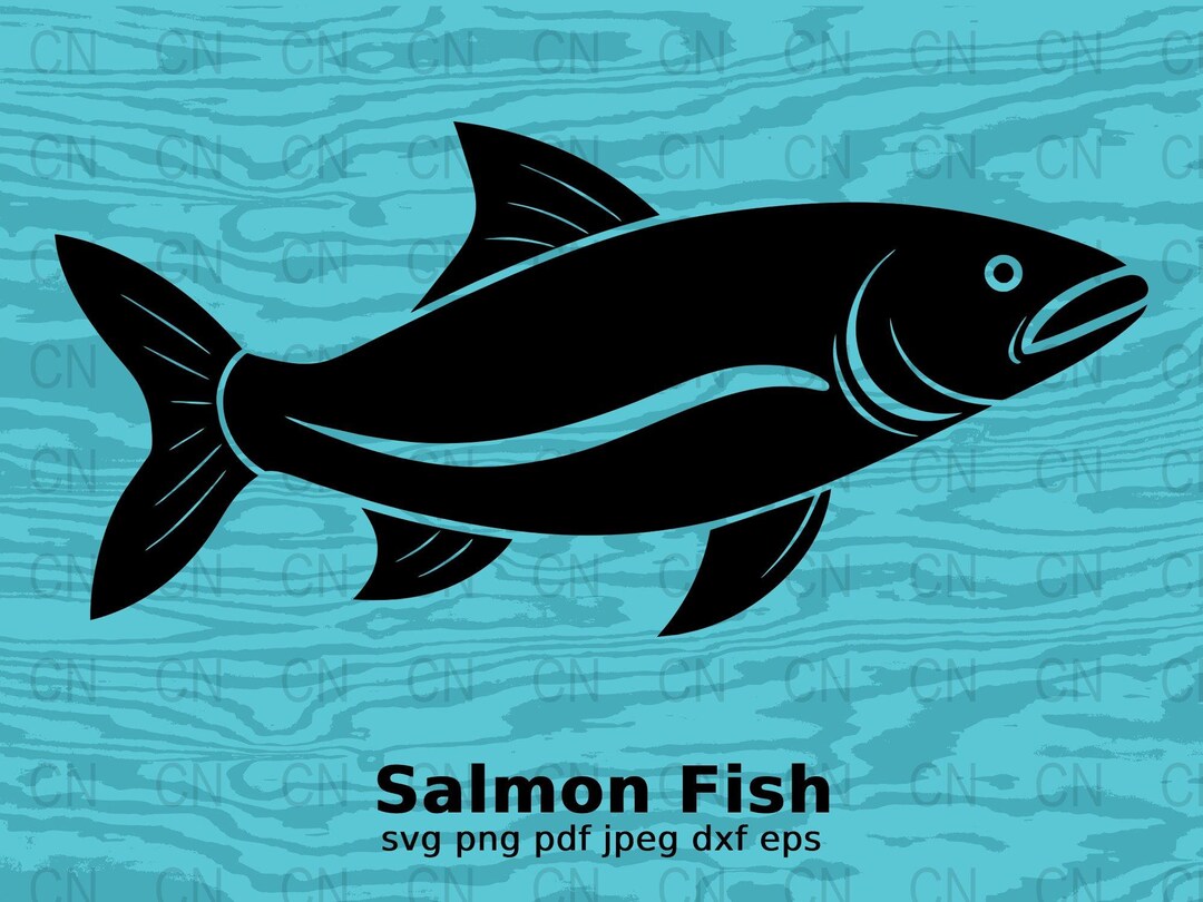 Salmon Fish SVG Digital Art Print, High Resolution Fish Image, Instant ...