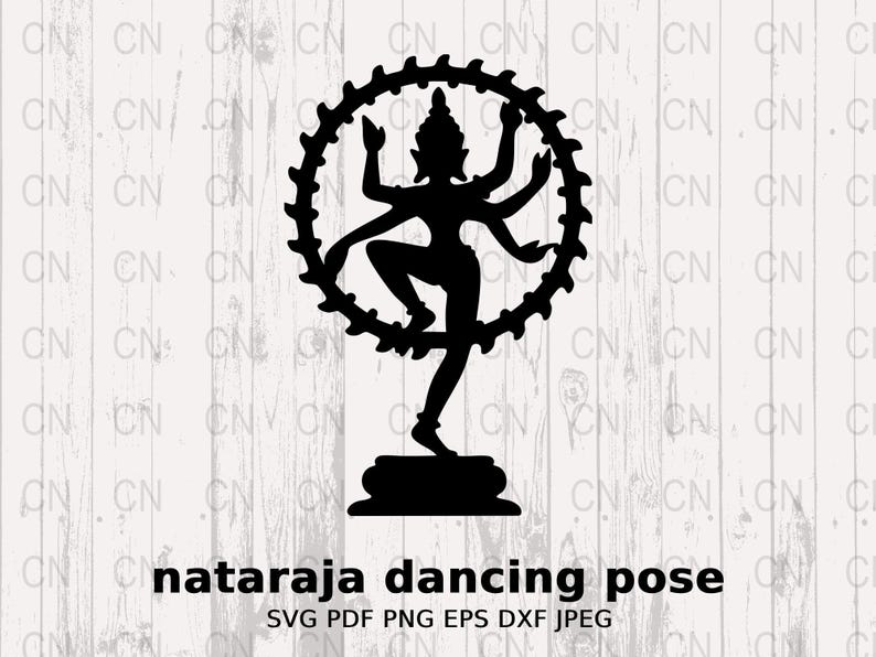 Nataraja Dancing Pose Silhouette, Nataraja Dancing Pose SVG, Hindu God ...