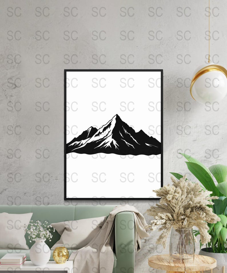 Icono de silueta del monte Everest SVG, pico más alto Clipart, vector ...