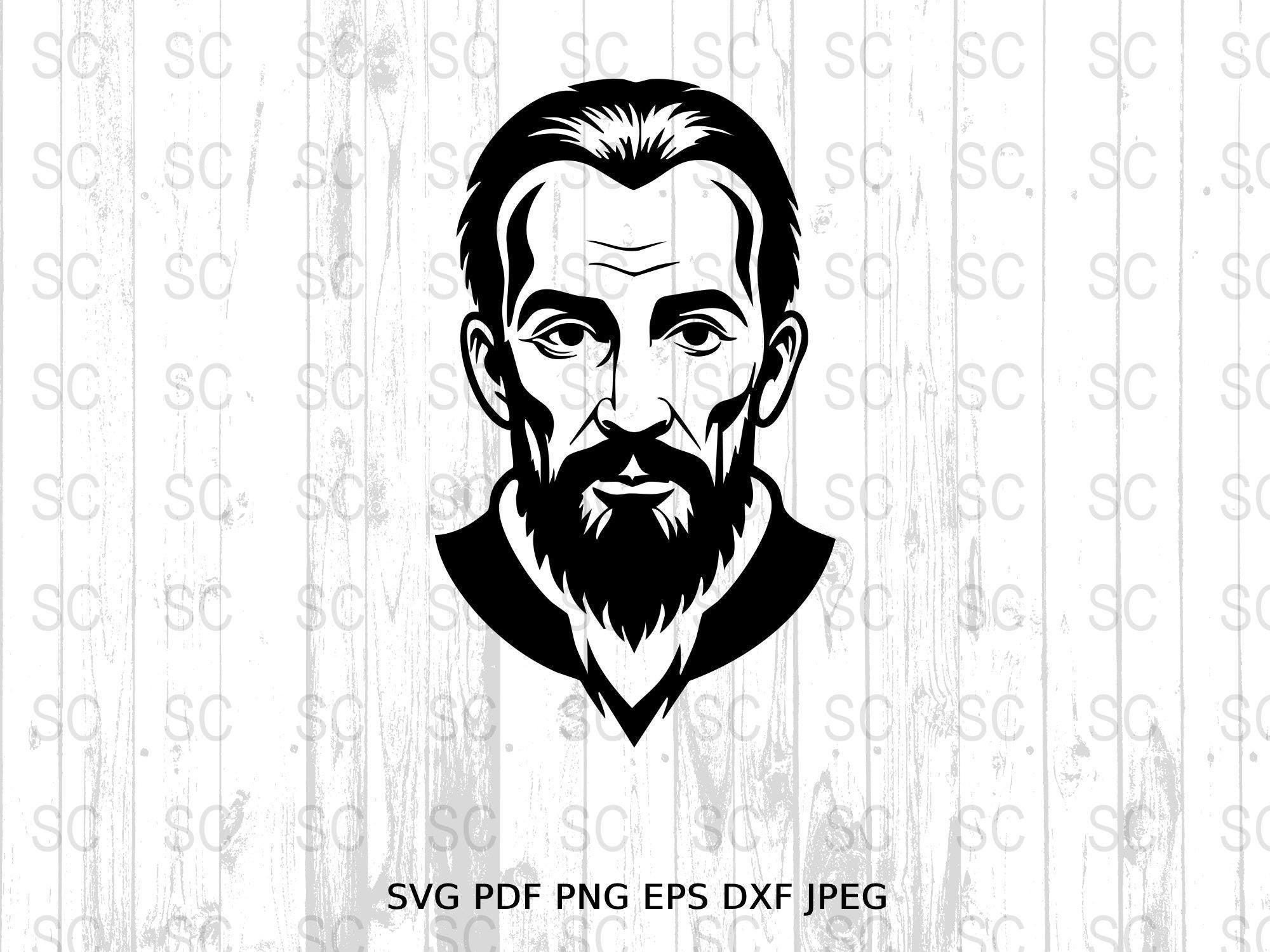 Johannes Kepler Silhouette SVG, Astronomer Clipart, Scientific Icon ...