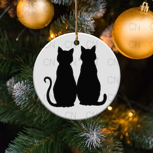 Two Cats Sitting Back SVG, Feline Silhouette, Cat Couple Clipart ...