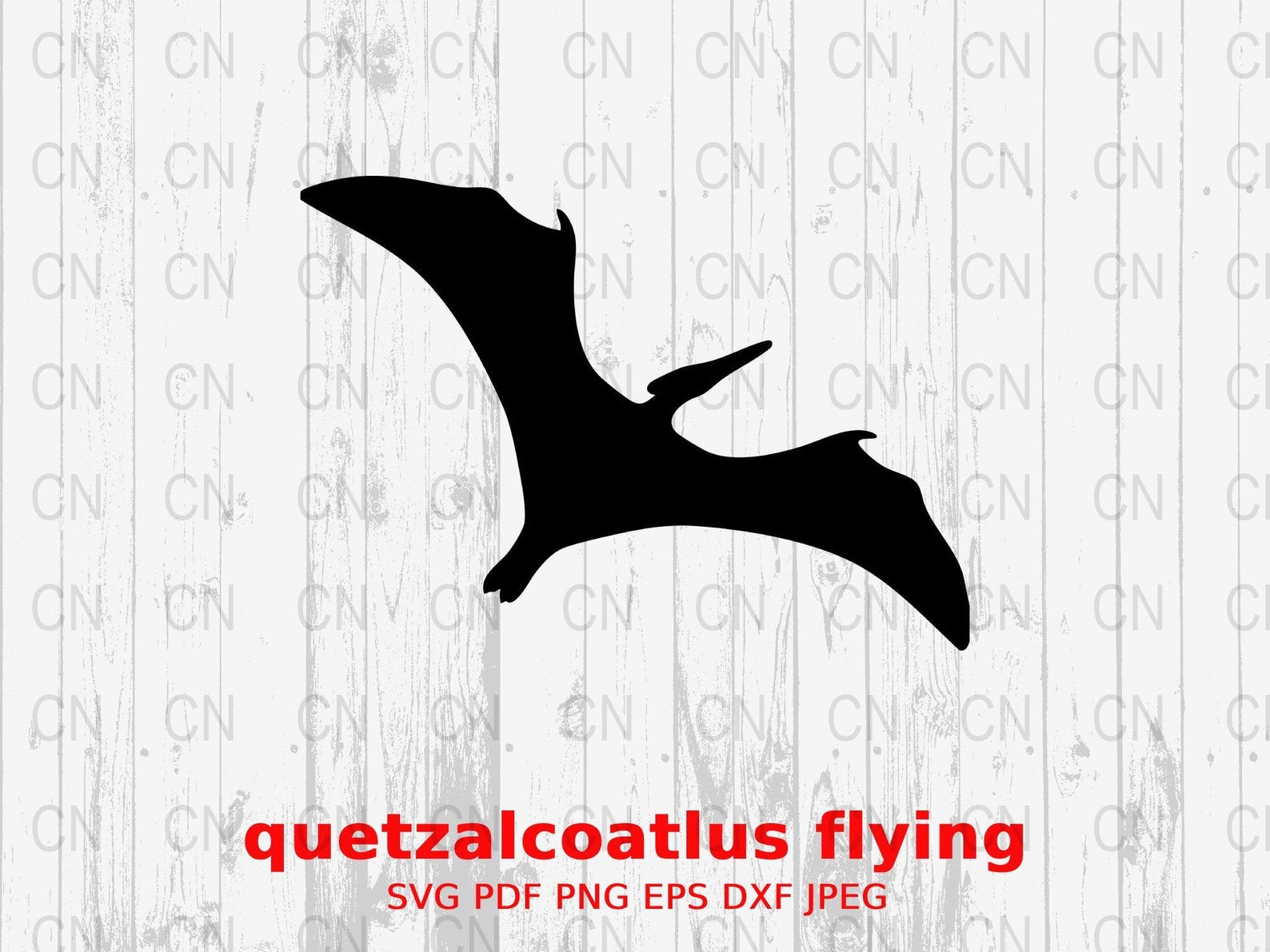 Quetzalcoatlus Silhouette SVG, Pterosaur Clipart, Jurassic Cut File ...