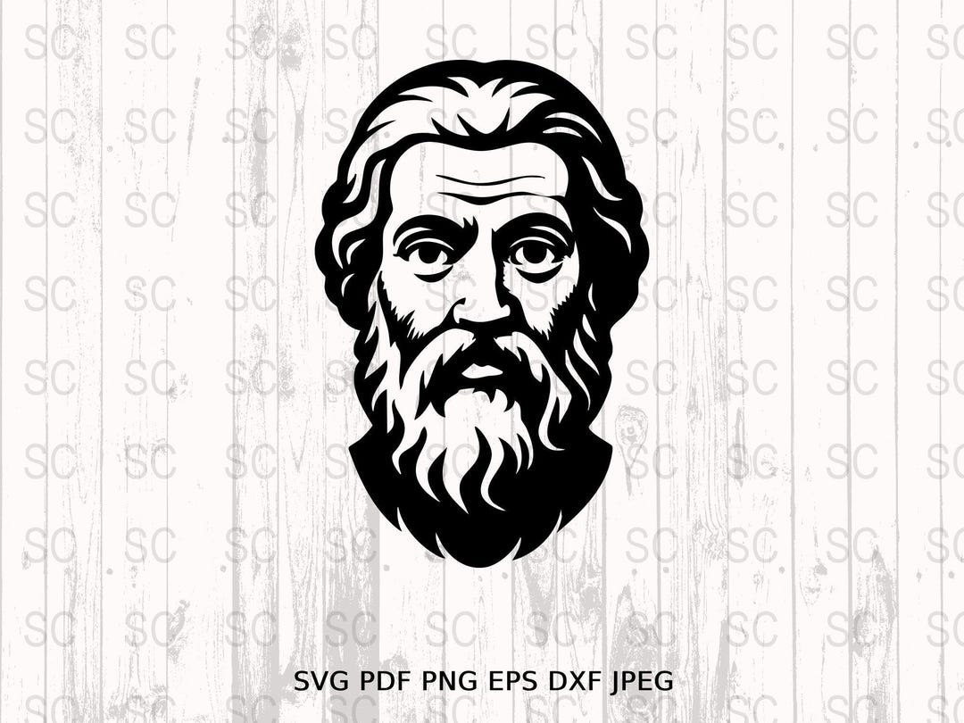 Plato Silhouette SVG, Greek Philosopher Clipart, Classical Thinker ...