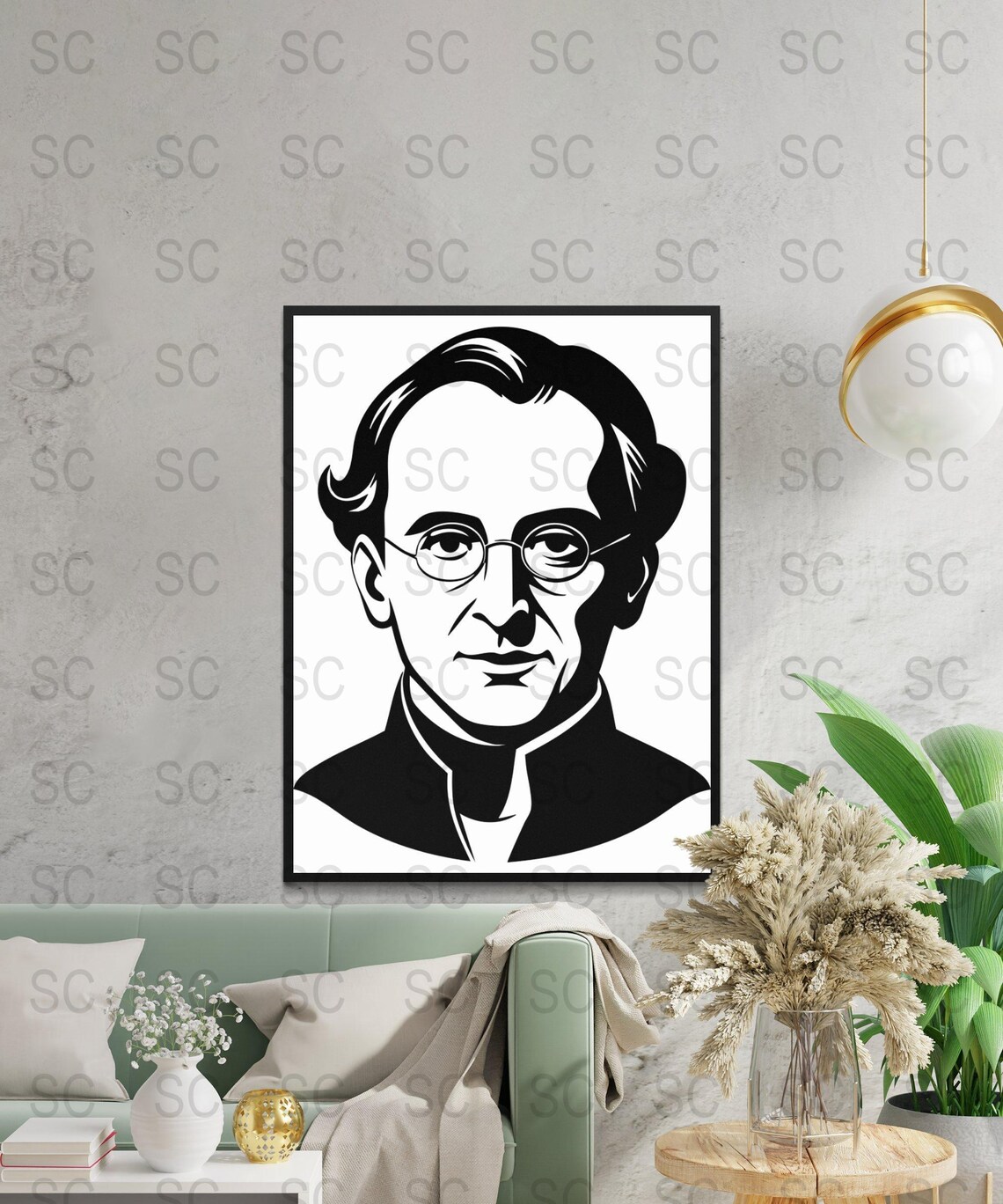 Gregor Mendel Face Silhouette SVG, Geneticist Portrait Clipart ...