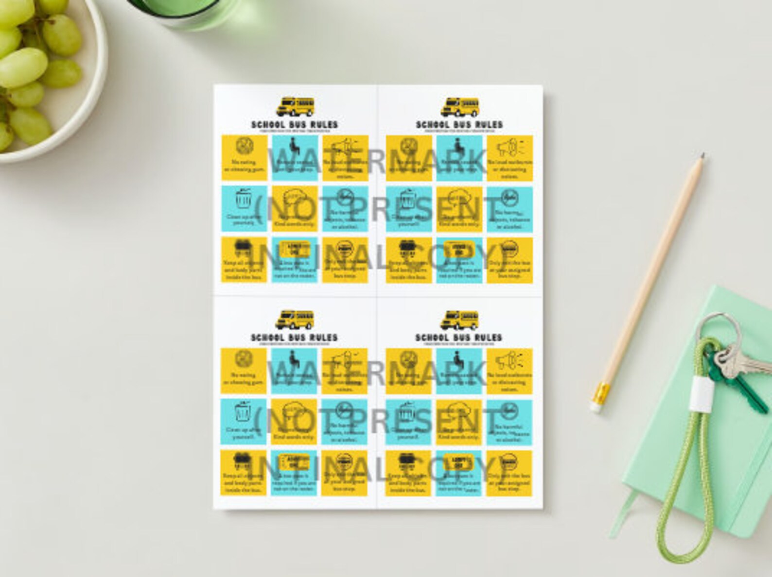 Mini School Bus Rules Chart, School Bus Drivers, School Bus Safety ...