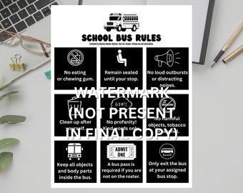 Mini School Bus Rules Chart, School Bus Drivers, School Bus Safety ...