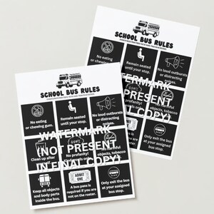 School Bus Rules Grayscale, School Bus Drivers, School Bus Safety, Back ...