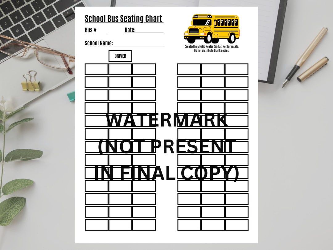 School Bus Seating Chart, School Bus Drivers, Teacher Bus Chart, Back ...