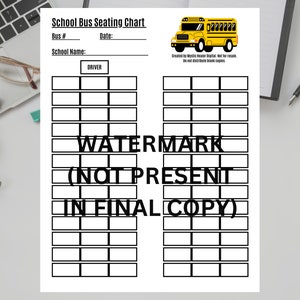 School Bus Seating Chart, School Bus Drivers, Teacher Bus Chart, Back ...