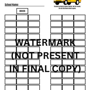 School Bus Seating Chart, School Bus Drivers, Teacher Bus Chart, Back ...