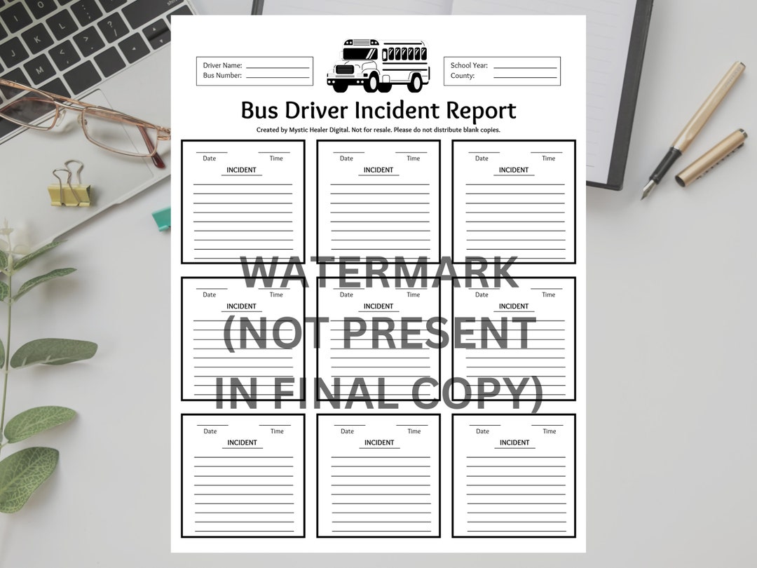 Bus Driver Incident Report, School Bus Drivers, Bus Chart for ...