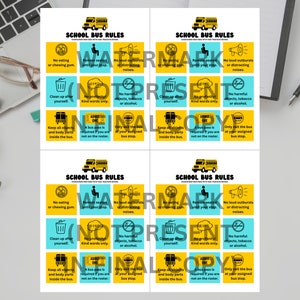 Mini School Bus Rules Chart, School Bus Drivers, School Bus Safety ...