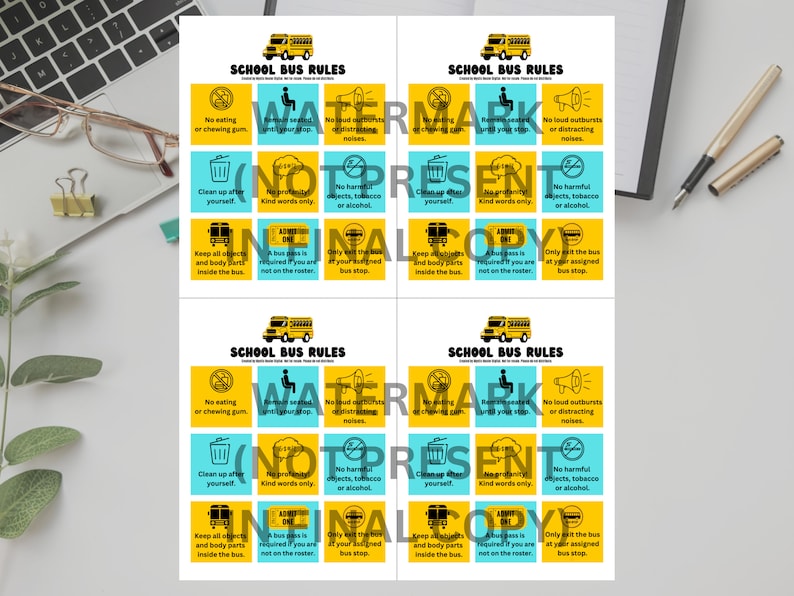 Mini School Bus Rules Chart, School Bus Drivers, School Bus Safety ...