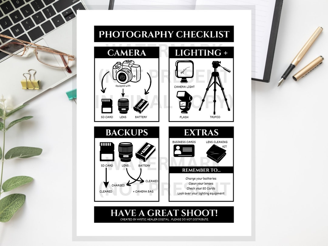 Photography Checklist Instant Download PNG | to Go List for ...
