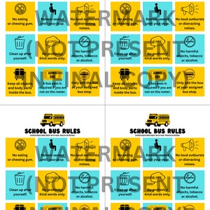Mini School Bus Rules Chart, School Bus Drivers, School Bus Safety ...