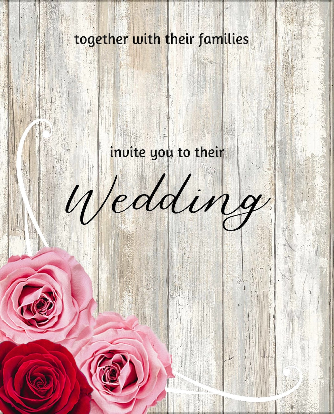 Simple Rustic Wedding Invitation - Etsy