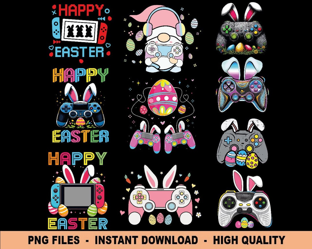 Easter Gamer Png Sublimation Design Download, Easter Bunny Gamer Png, Happy Easter Game ...